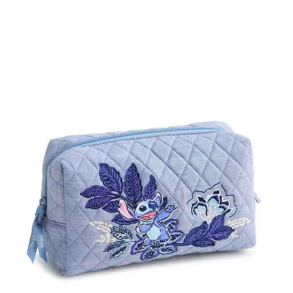 VERA BRADLEY Disney Stitch Leafy Blooms Cosmetic Bag - Blue