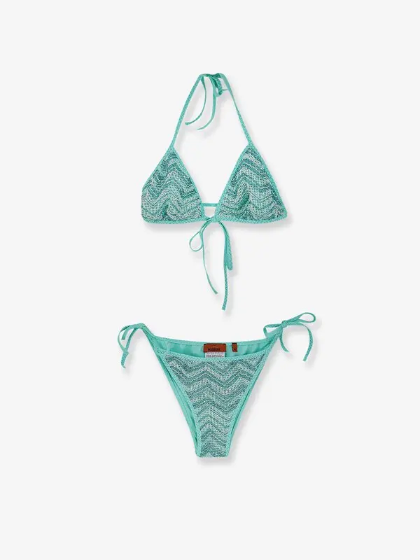 Missoni Embroidered And Sequined Bikini Set - Green