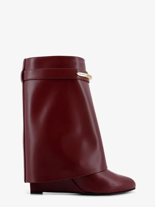 Givenchy Shark Leather Boots - Red