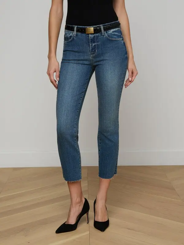 L'Agence Sada Cropped Slim-leg Jeans