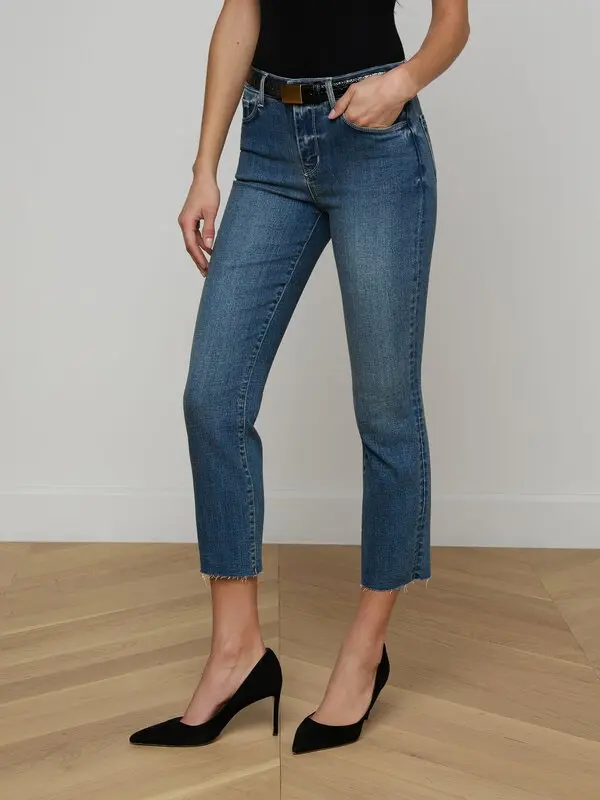 L'Agence Sada Cropped Slim-leg Jeans