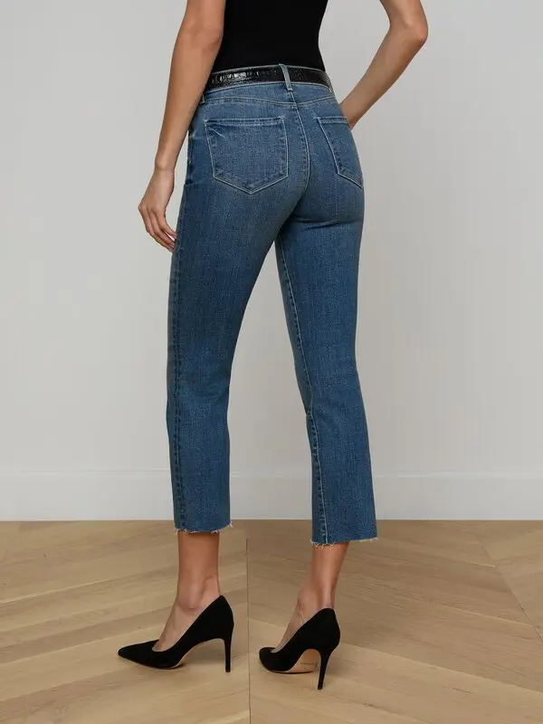 L'Agence Sada Cropped Slim-leg Jeans