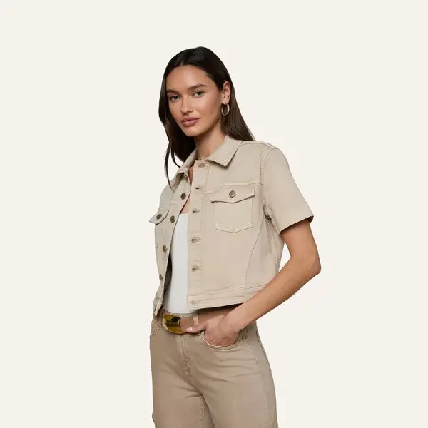 L'Agence Kirstie Jean Shirt Jacket - Biscuit