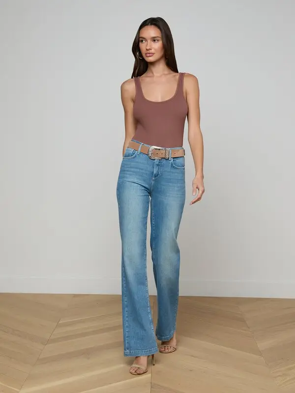 L'Agence Nica Scoopneck Bodysuit - Light Mink