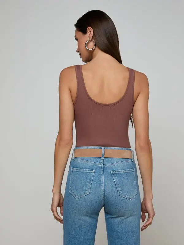 L'Agence Nica Scoopneck Bodysuit - Light Mink