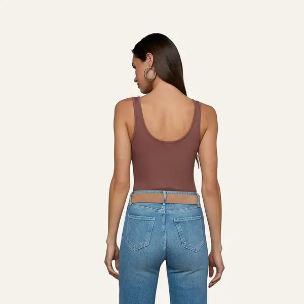 L'Agence Nica Scoopneck Bodysuit - Light Mink
