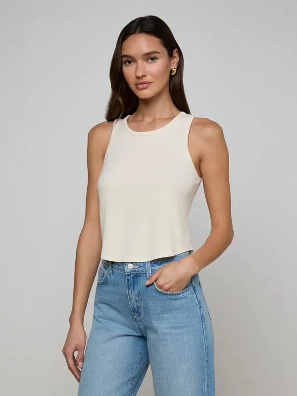 L'Agence Cael Ribbed Tank Top