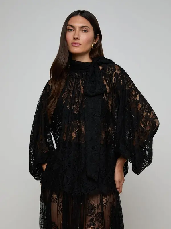 L'Agence Rhett Oversized Lace Blouse
