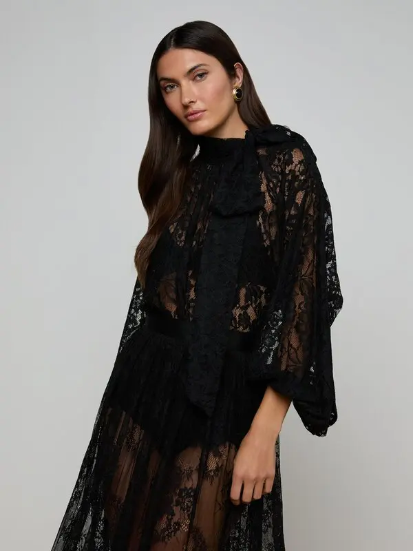 L'Agence Rhett Oversized Lace Blouse