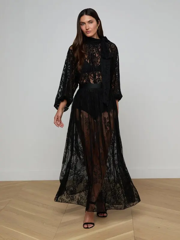 L'Agence Rhett Oversized Lace Blouse
