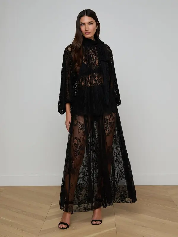 L'Agence Rhett Oversized Lace Blouse