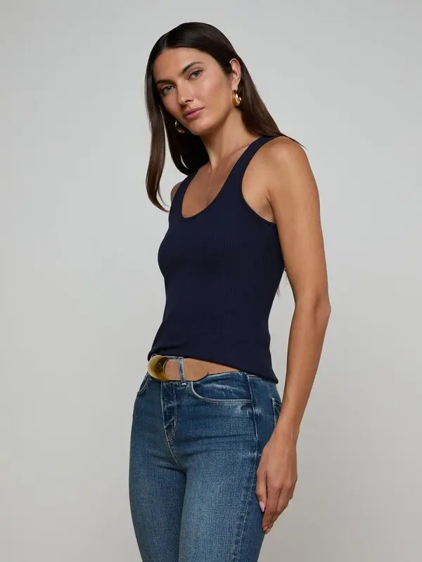 L'Agence Adira Scoopneck Tank Top - Midnight
