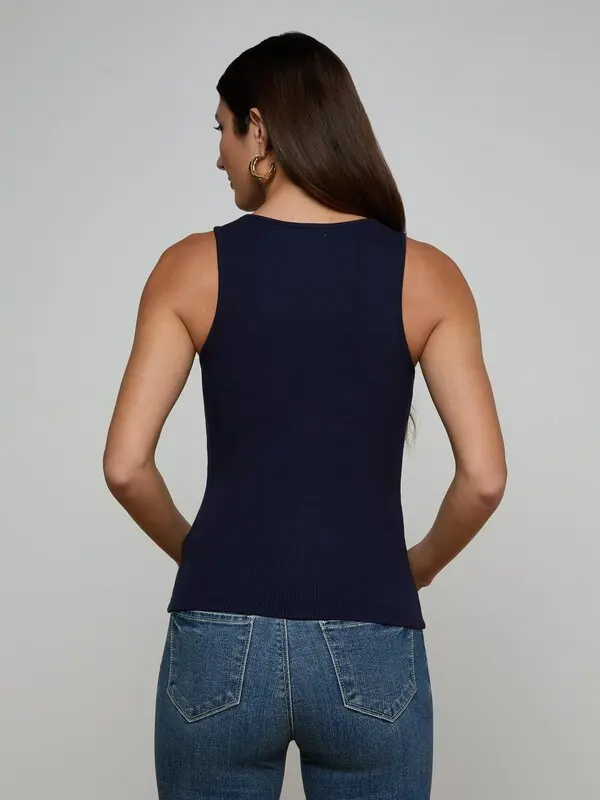 L'Agence Adira Scoopneck Tank Top - Midnight