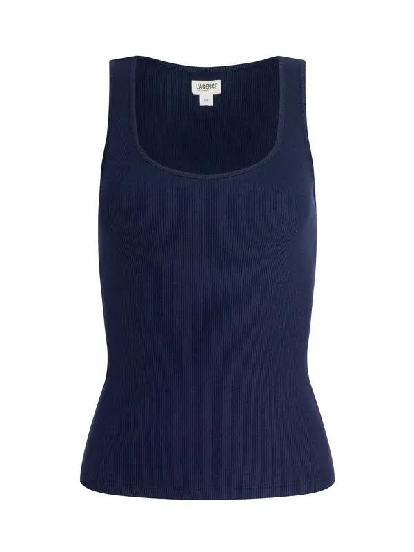 L'Agence Adira Scoopneck Tank Top - Midnight