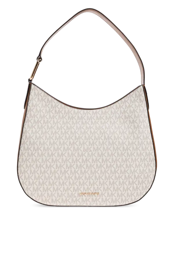 Michael Kors Monogram Hobo Shoulder Bag - White