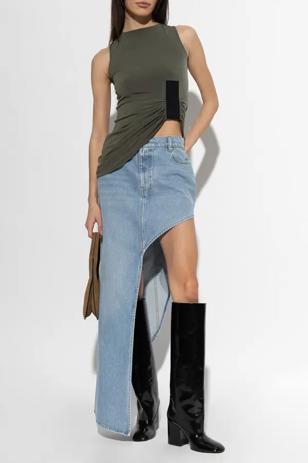 Coperni Asymmetrical Denim Skirt - Light Blue
