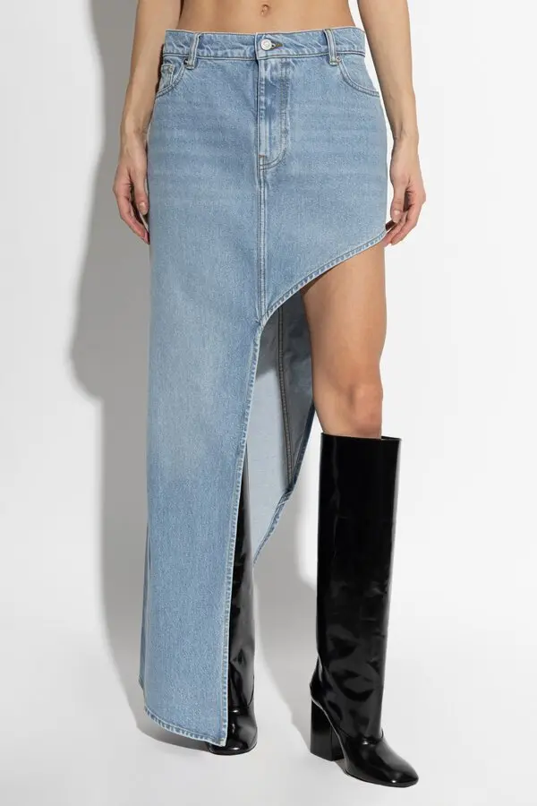 Coperni Asymmetrical Denim Skirt - Light Blue