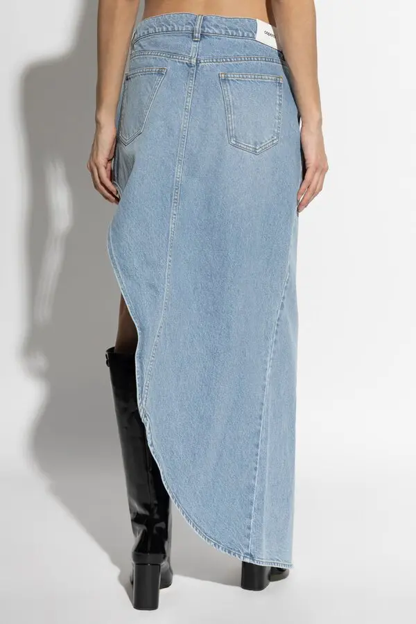 Coperni Asymmetrical Denim Skirt - Light Blue