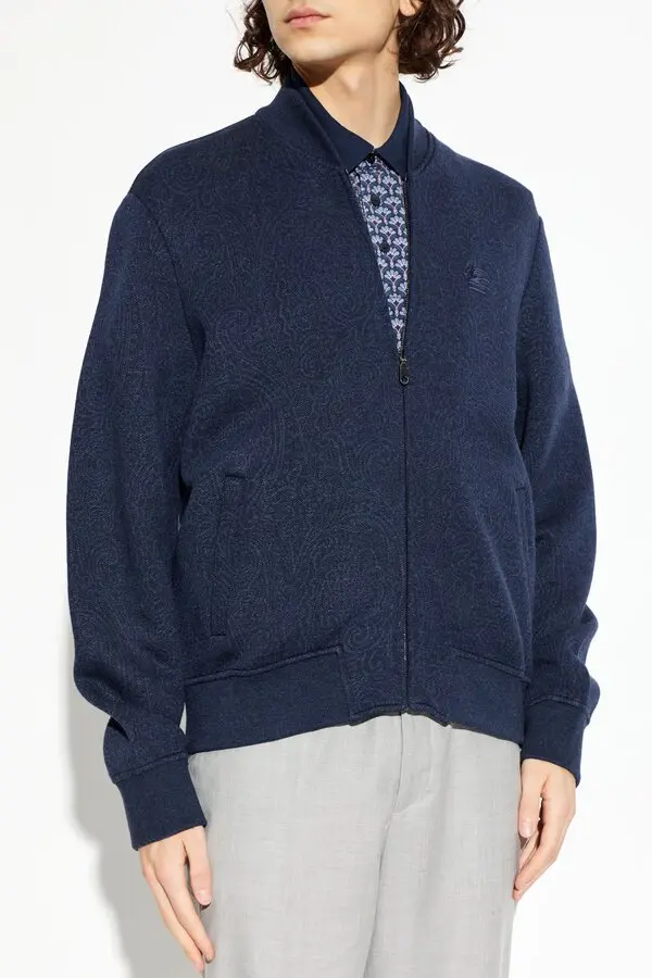 Etro Embroidered Logo Zip Up Sweatshirt