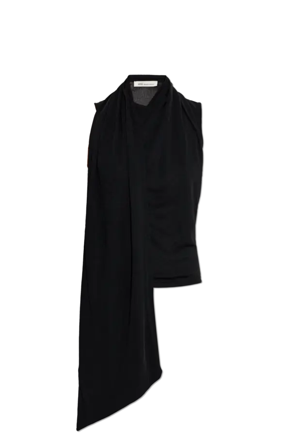 Ami Top With Decorative Pleat - Black