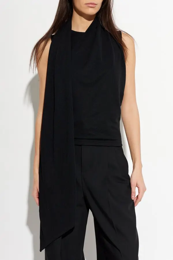 Ami Top With Decorative Pleat - Black