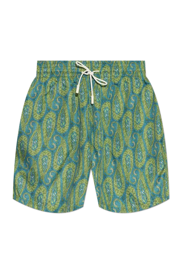 Etro Paisley Print Swim Shorts - Green