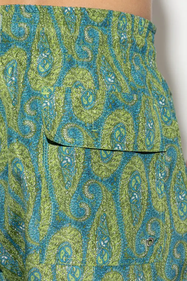Etro Paisley Print Swim Shorts - Green