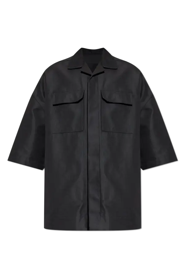 Rick Owens Shirt In ‘oversize’ Cut - Black