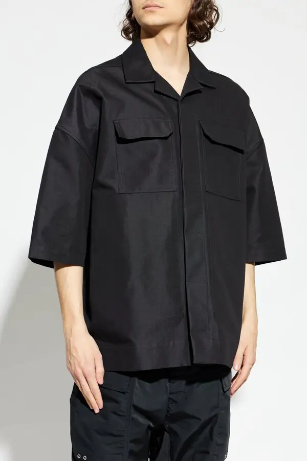 Rick Owens Shirt In ‘oversize’ Cut - Black