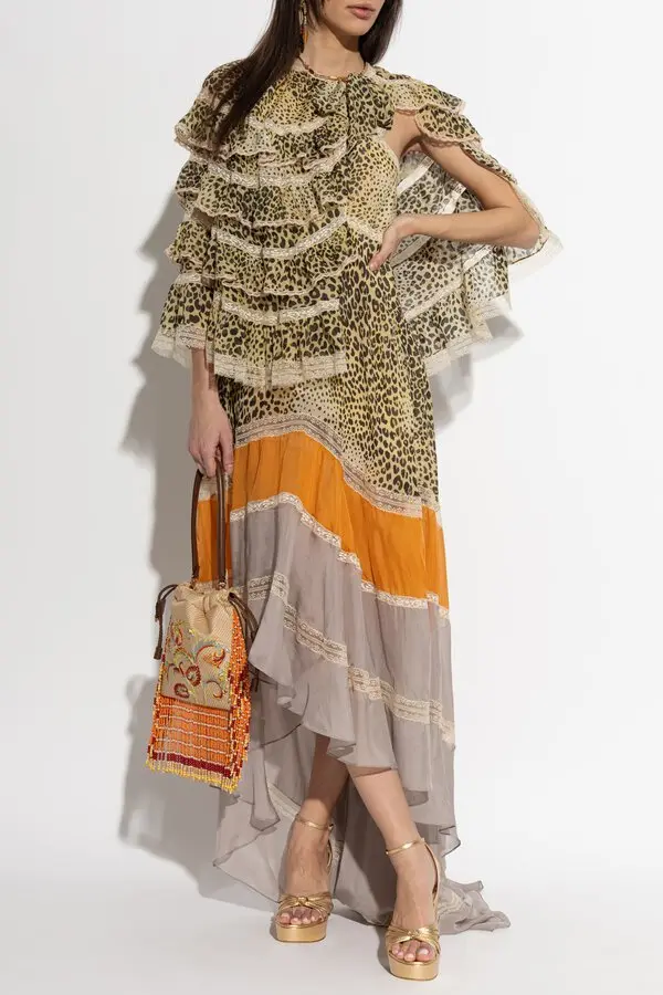 Etro Asymmetrical Ruffled Dress - Multicolour