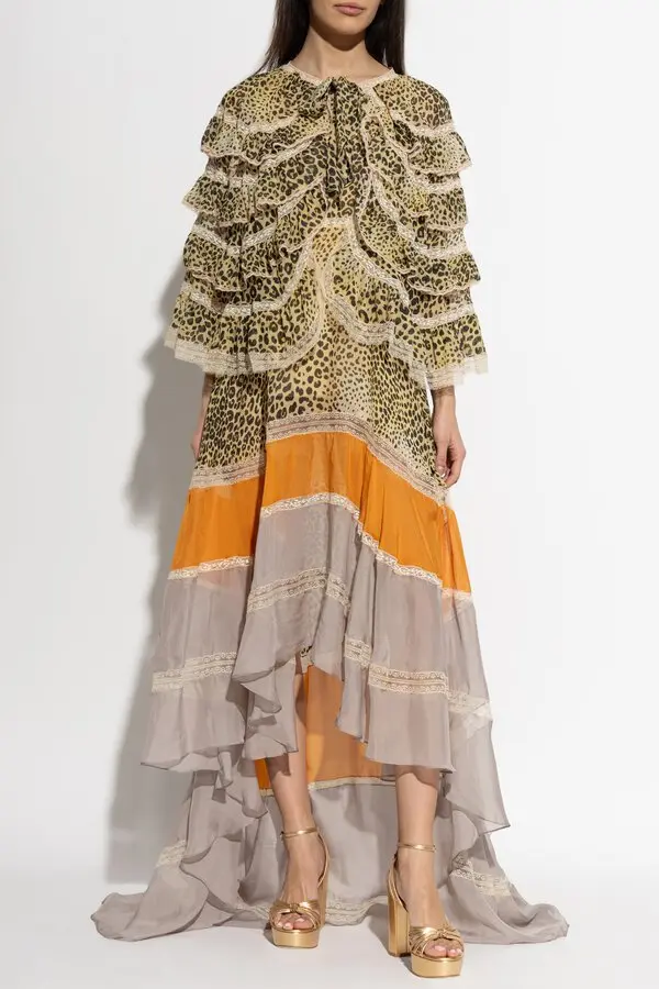 Etro Asymmetrical Ruffled Dress - Multicolour