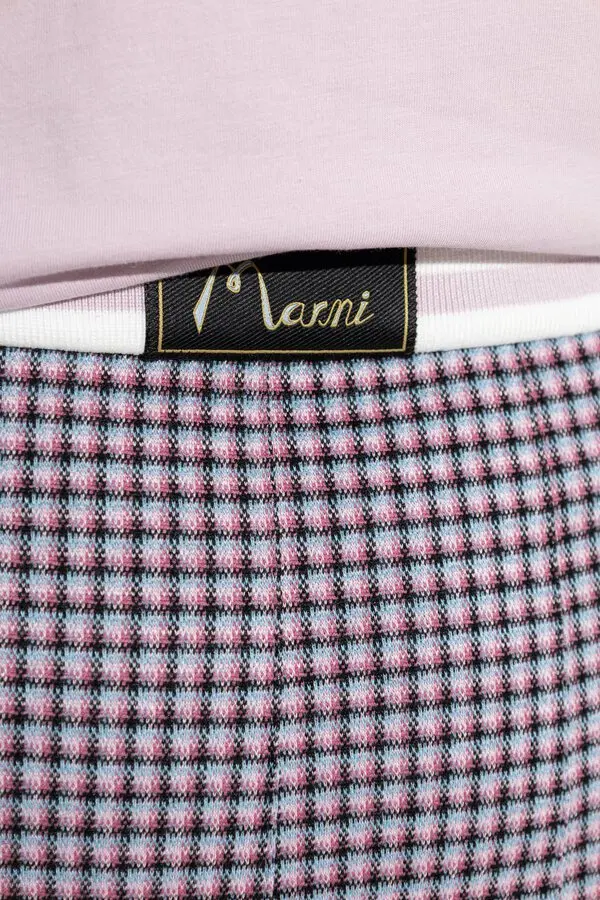 Marni Checked Mini Skirt - Pink