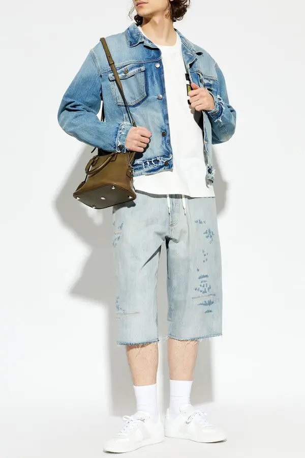 MAISON MARGIELA Raw Hem Denim Shorts - Blue