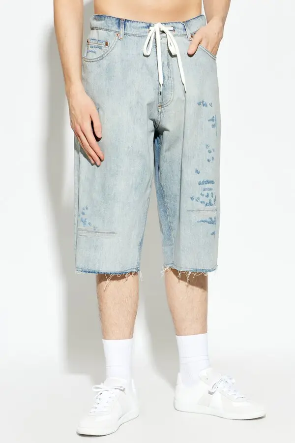 MAISON MARGIELA Raw Hem Denim Shorts - Blue