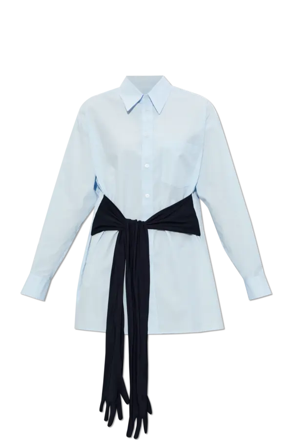 MAISON MARGIELA Shirt With Decorative Tie - Blue