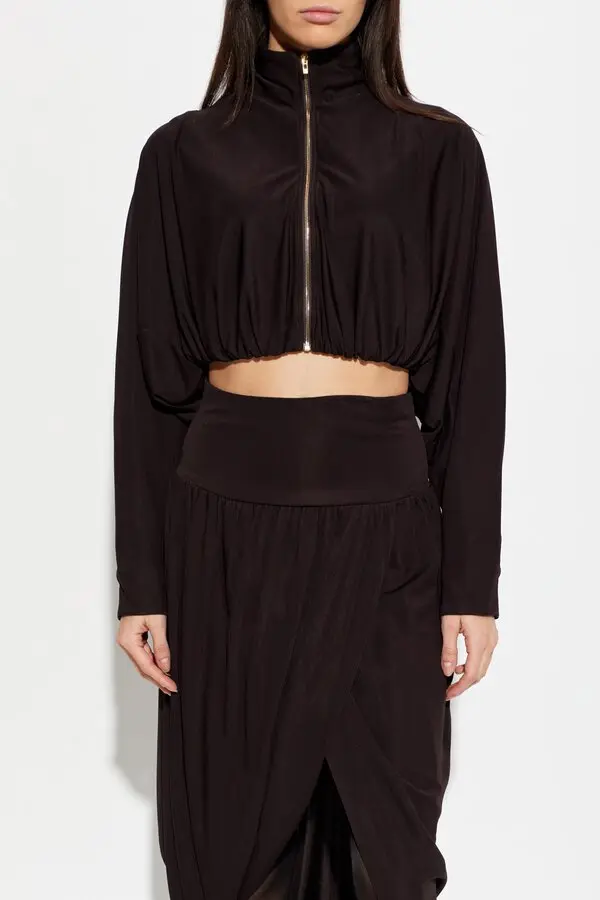 Alaïa Jacket With A Stand-up Collar - Brown