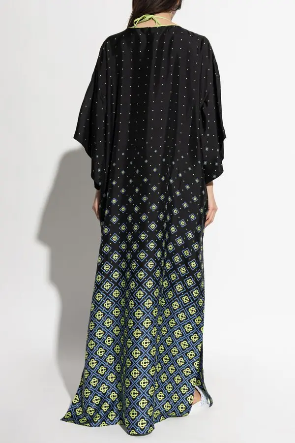Casablanca Monogram Silk Maxi Dress