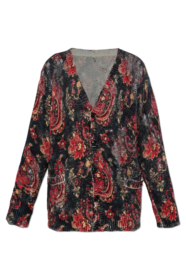 R13 Vintage-effect Cardigan - Multicolour