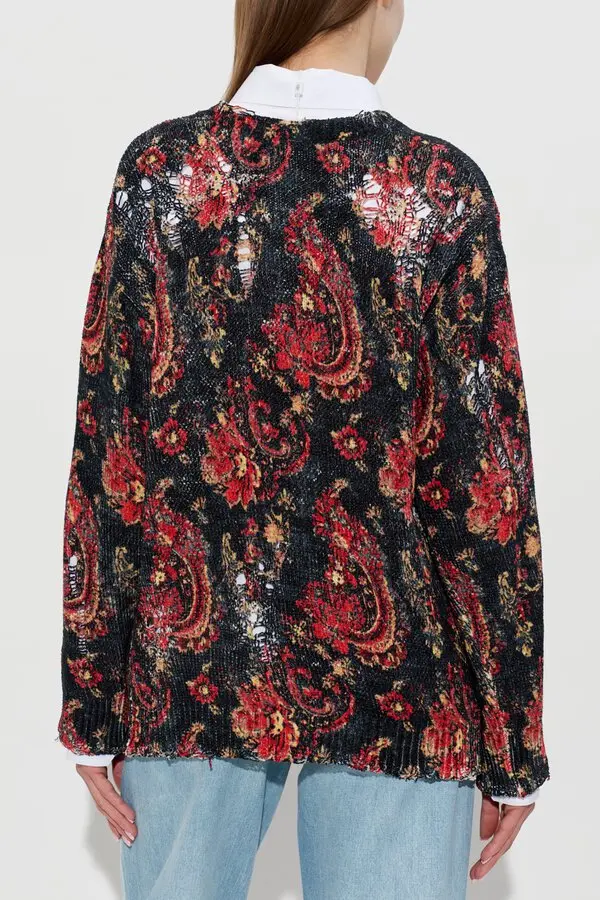 R13 Vintage-effect Cardigan - Multicolour