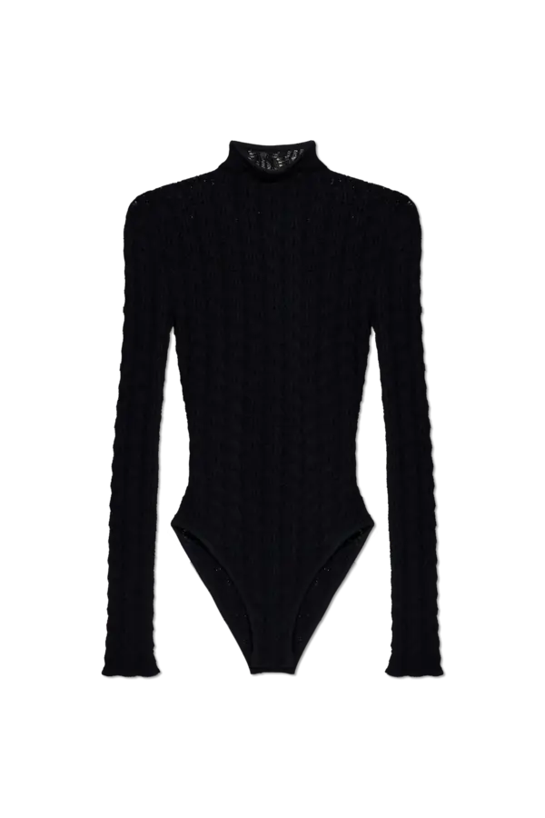 Alaïa Turtleneck Fitted Bodysuit - Black