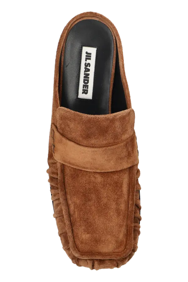 JIL SANDER Suede Slides - Brown