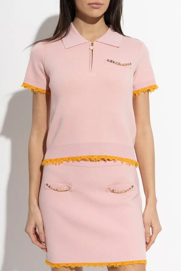 Casablanca Wool Polo With Raw Finish