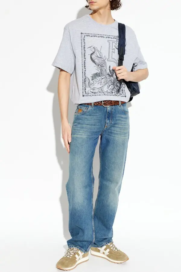 Etro T-shirt With Print - Grey