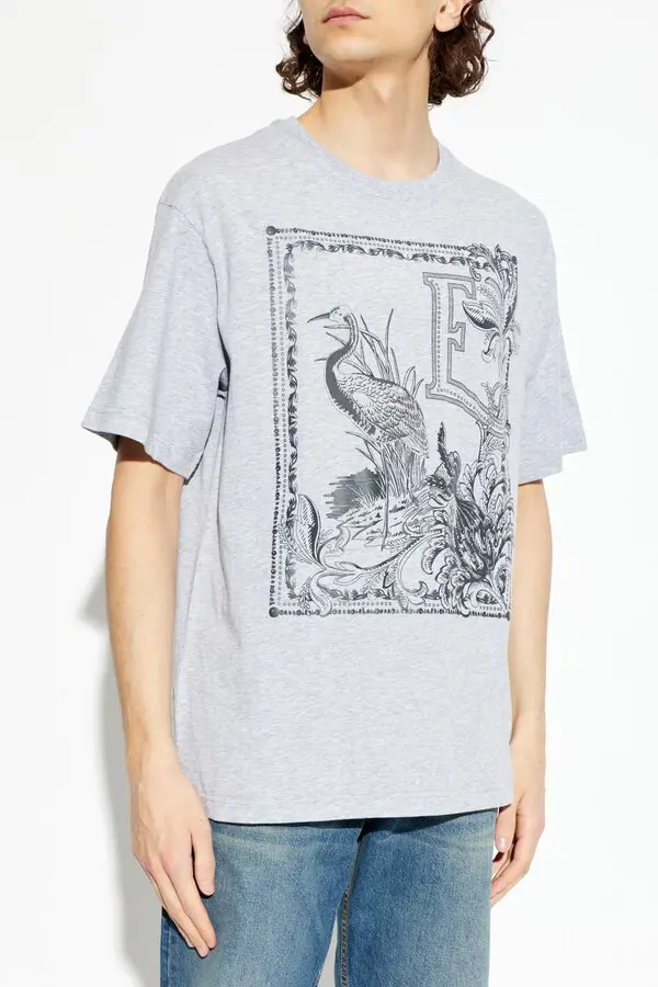 Etro T-shirt With Print - Grey