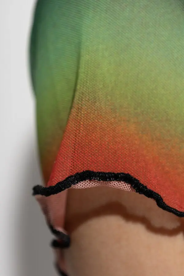 Casablanca Printed Transparent Top - Green