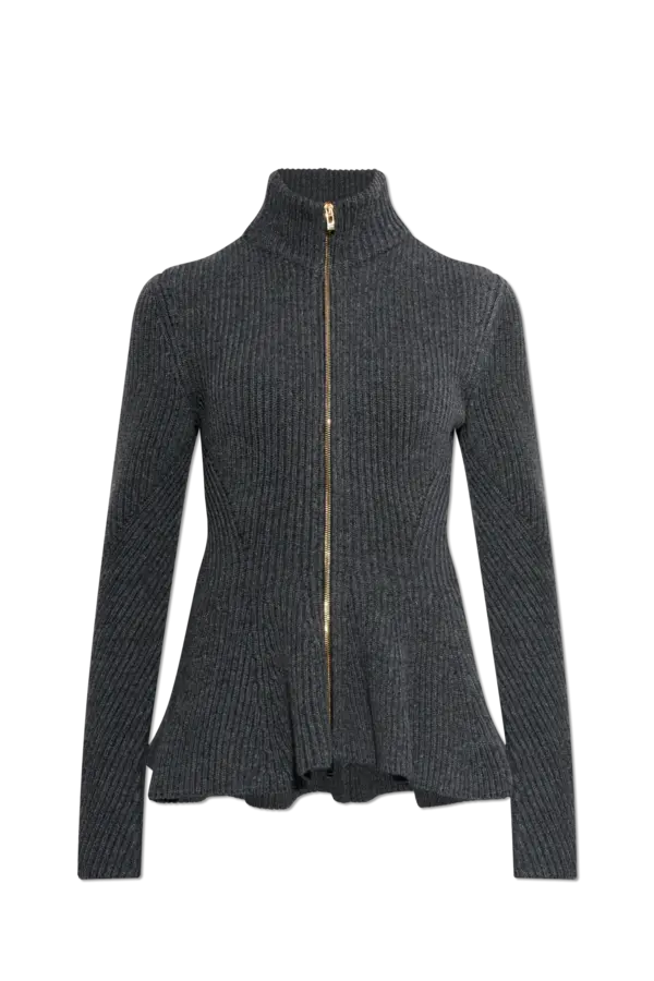 Alaïa Peplum Cardigan - Grey