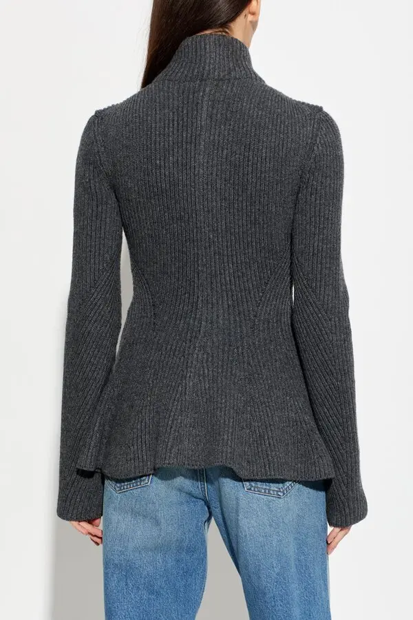 Alaïa Peplum Cardigan - Grey