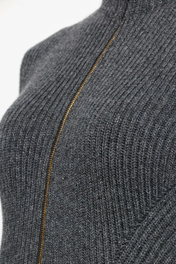 Alaïa Peplum Cardigan - Grey