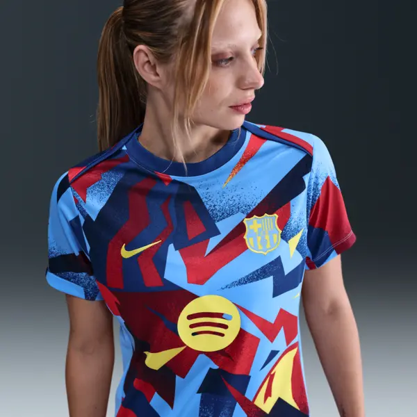 Nike Fc Barcelona Academy Pro Fourth Dri-fit Soccer Pre-match Top - Blue