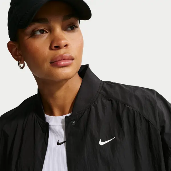 Nike Sportswear Oversized Varsity Jacket - Black